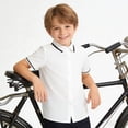 Boys Shirt Size 18-24M Children Contrast Binding Collared Short Sleeve ...