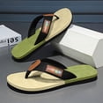 Color Block Printed Men's Flip Flops, Summer Non-slip Thong Sandals ...