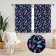 Butterfly and Blue Purple Black Pattern Blackout Curtains,Triple Weaved ...