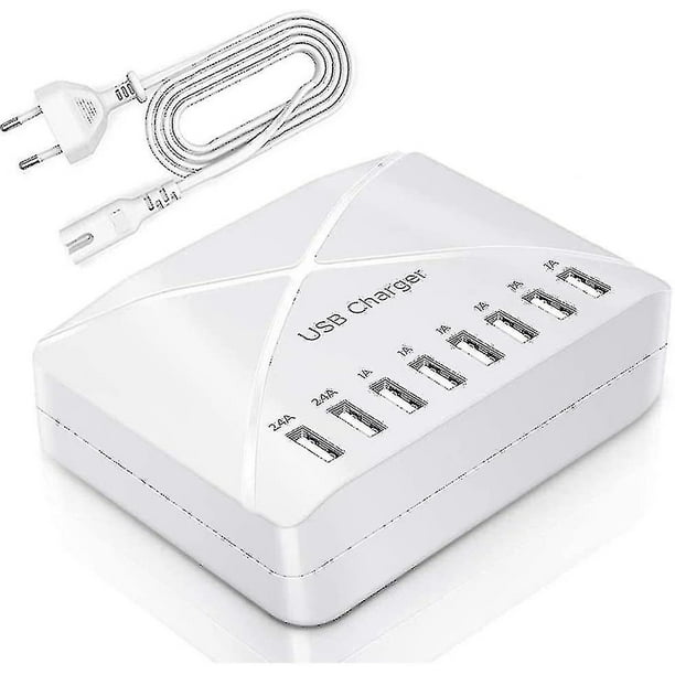 Cargador USB de 40 W, multiusb de 8 puertos, concentrador de carga con detección inteligente ...