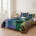Full Quilt Bedding Set Abstract Colorful Wood Grain Breathable Summer ...