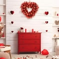 Deeceymbur Heart Shaped Wreath Decoration Red Plastic Floral ...