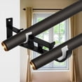 ANXPTIME 6Pcs Functional Double Curtain Rods Wall Holders Drapery Poles ...