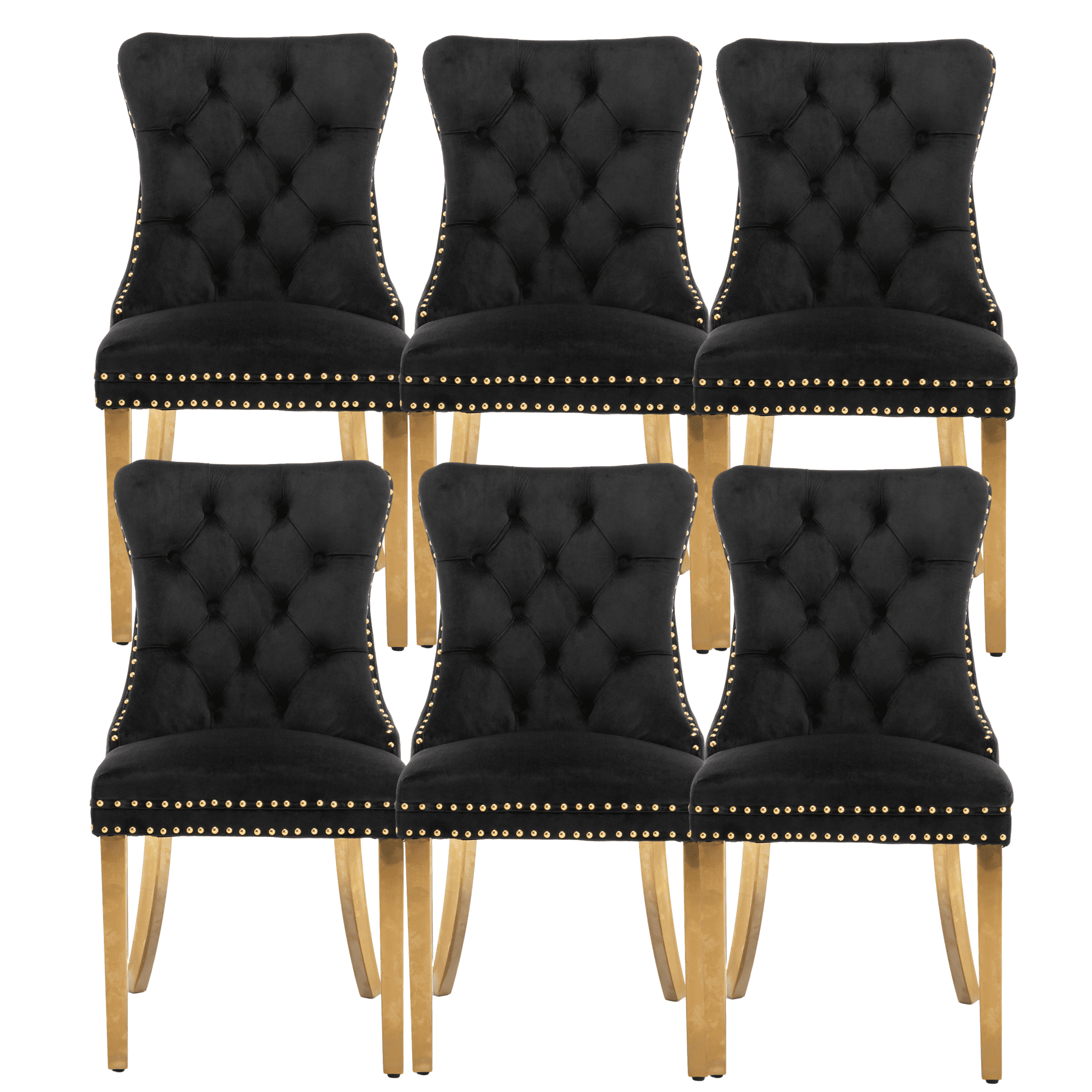 Dining Chairs, Accent Diner Chairs with Nailhead Trim and Back Ring ...
