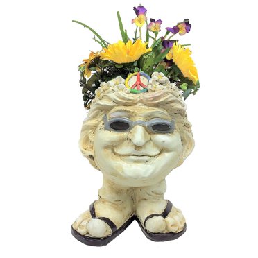Homestyles Antique White Grumpy the Muggly Face Humorous Statue Planter ...