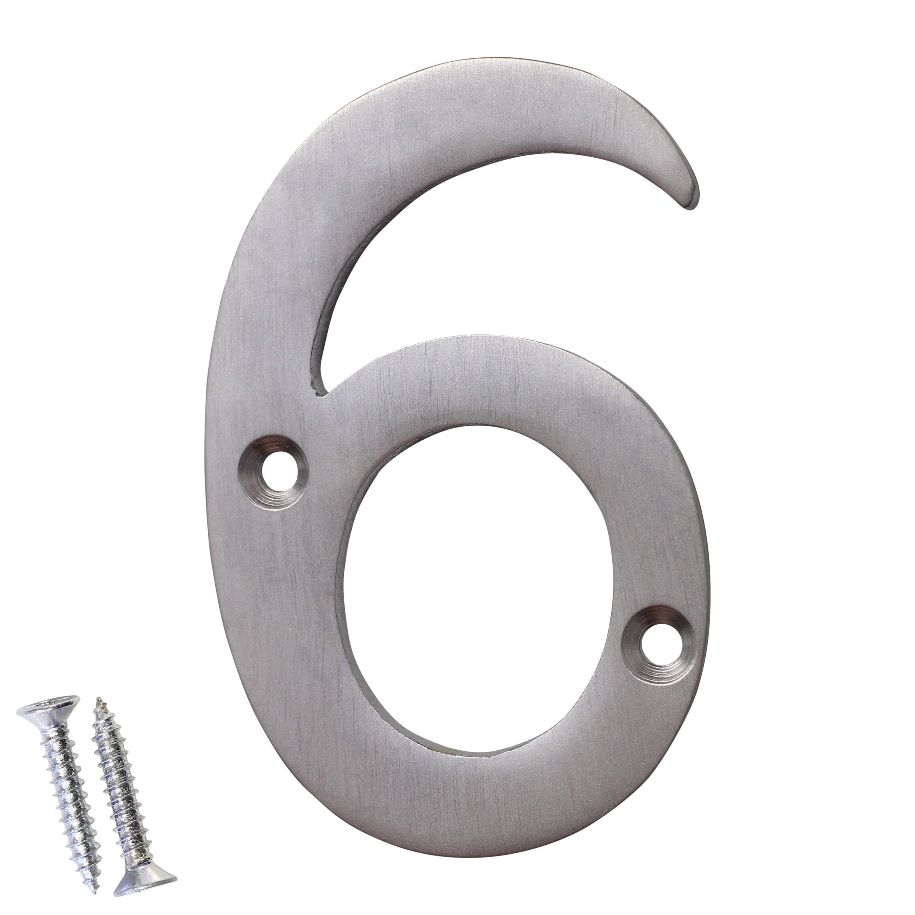 RCH Hardware NO-BR2270-75 Brass House Number, 3 Inch, Satin Chrome ...