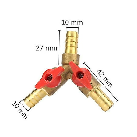 8mm 10mm Barbed Connection Y Shape Brass Valve Irrigation Water Pipe ...