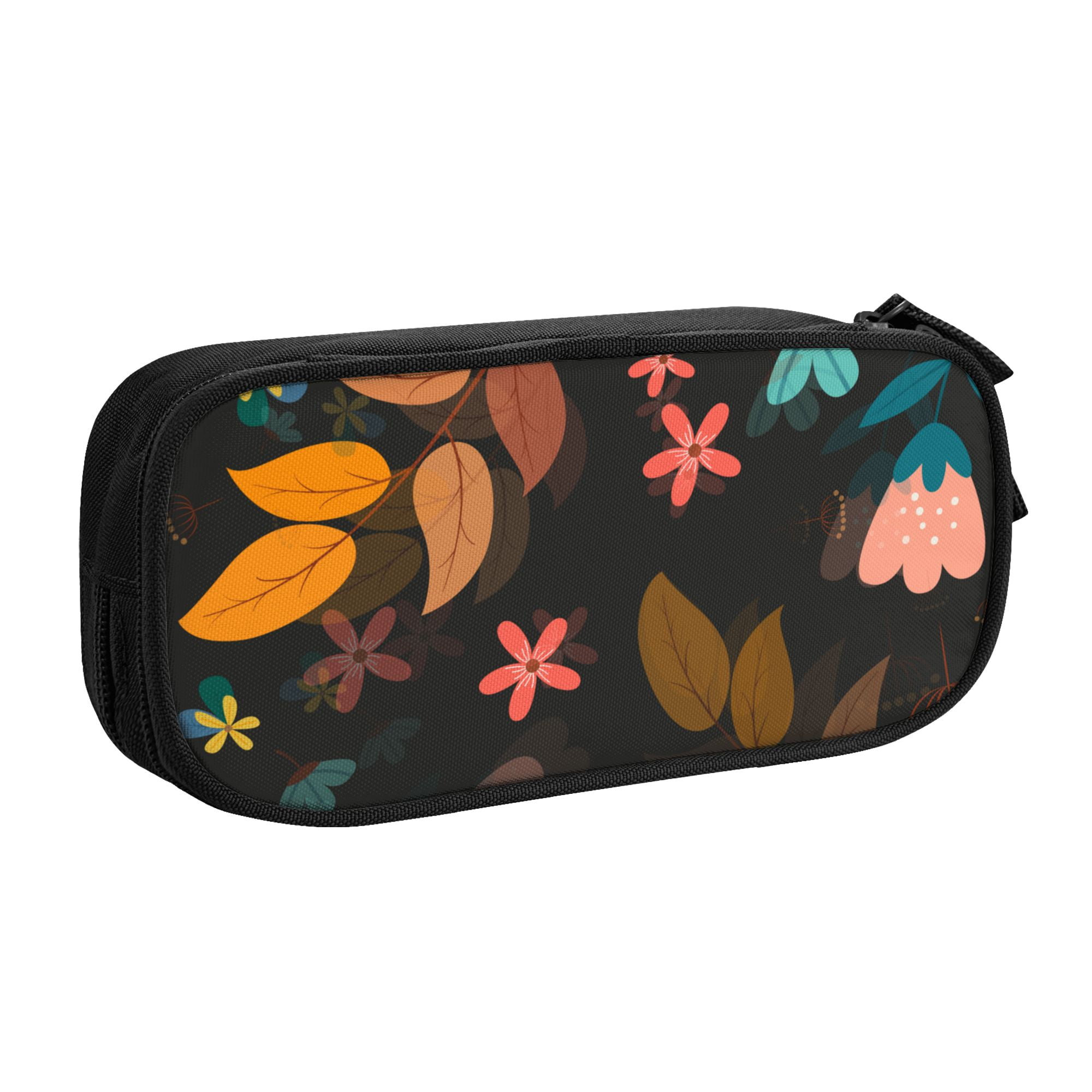TEQUAN Large Capacity Pencil Case, Spring Flowers Leaves Pattern Pencil ...