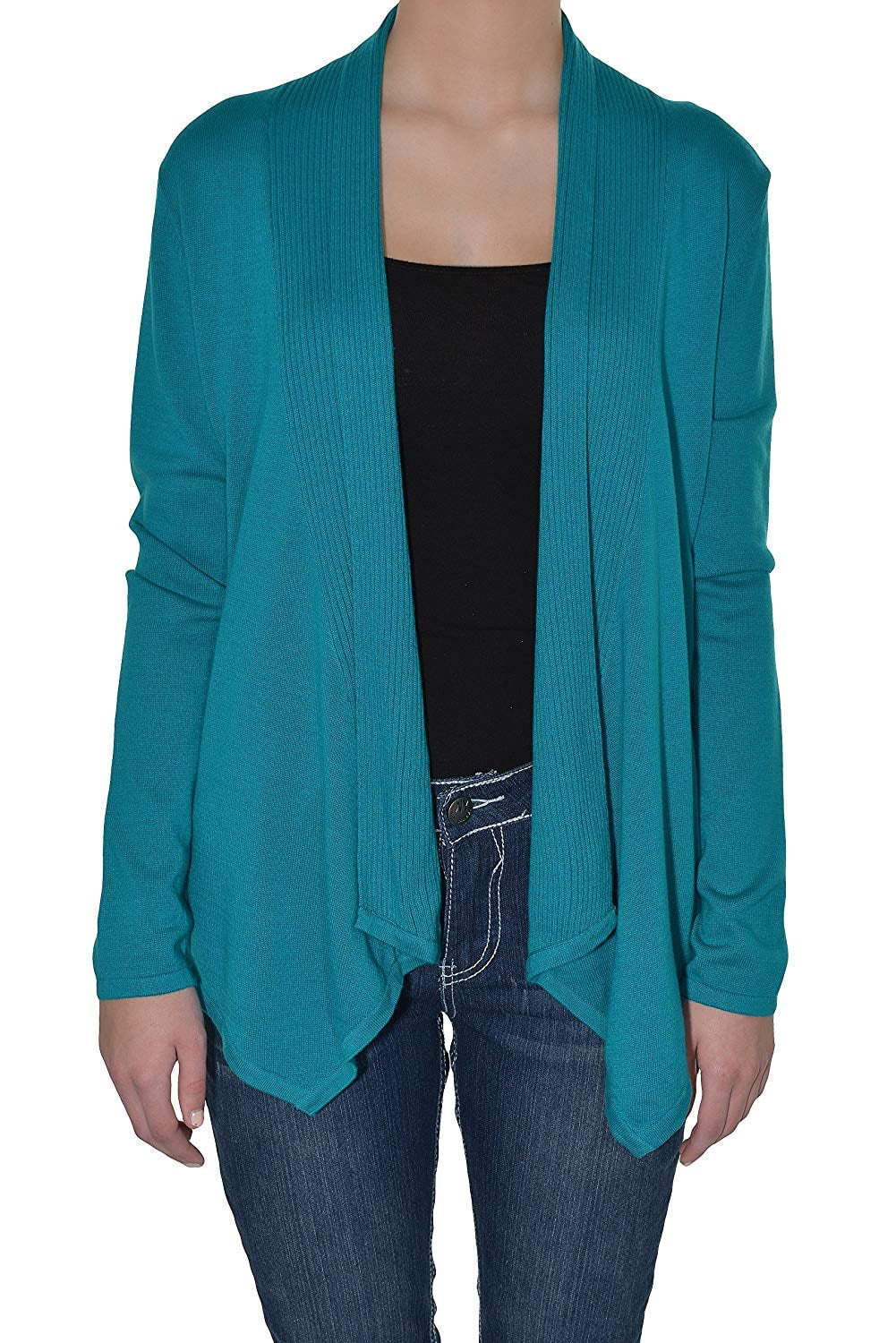 Fever Women's Open Front Long Sweater (Emerald Teal, Medium) - Walmart.com
