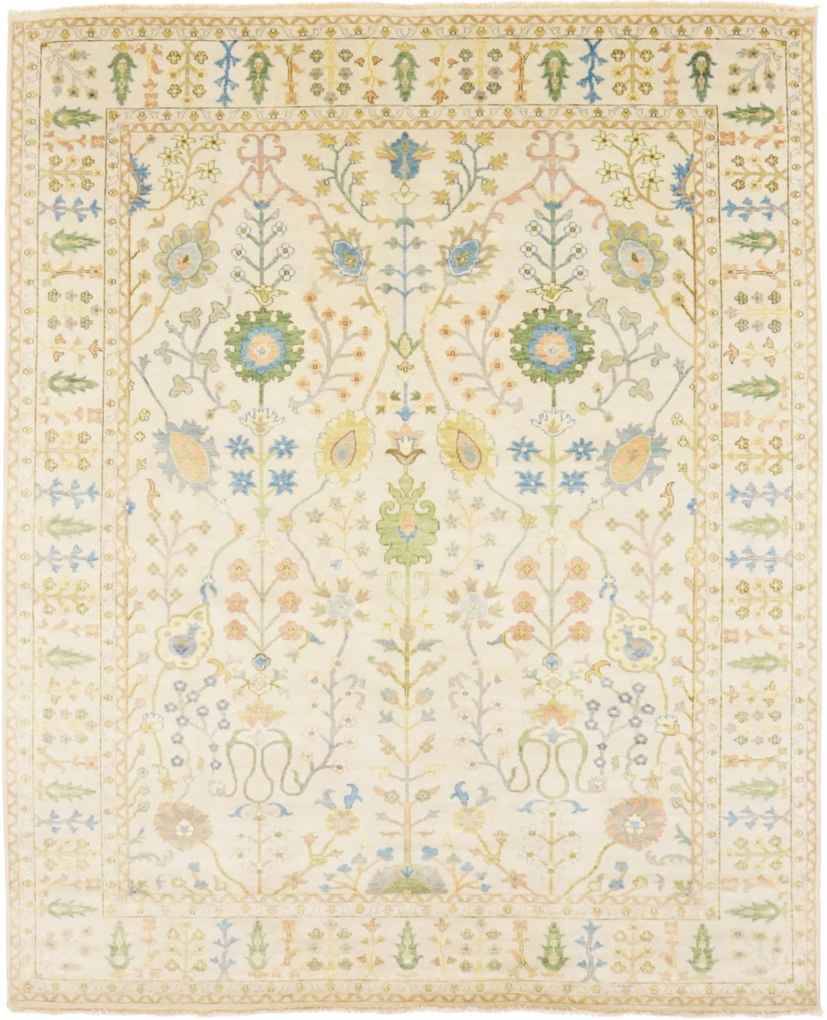 Ivory Floral 8X10 Osh Chobi Oriental Rug - Walmart.com