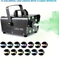 500W LED Fog Machine, 13 Color Lighting & Remote Control Portable Smoke ...