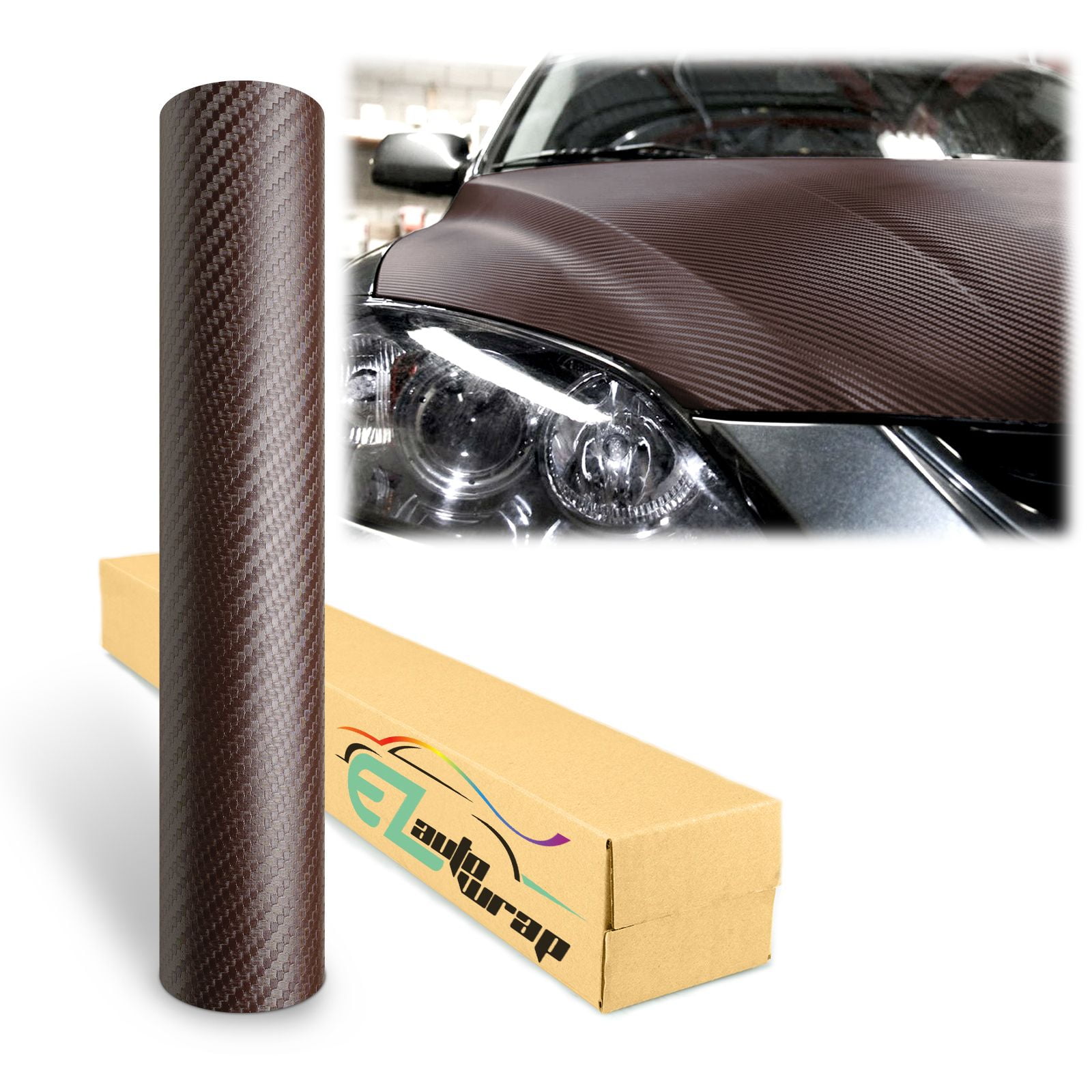 Buy 3D Carbon Fiber Textured Brown Matte Car Auto Motorcycle Vehicle ...