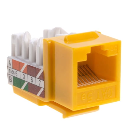 Cat5e Ethernet RJ-45 Key Jack Cat5 Punch-Down Network Yellow - Choose a ...