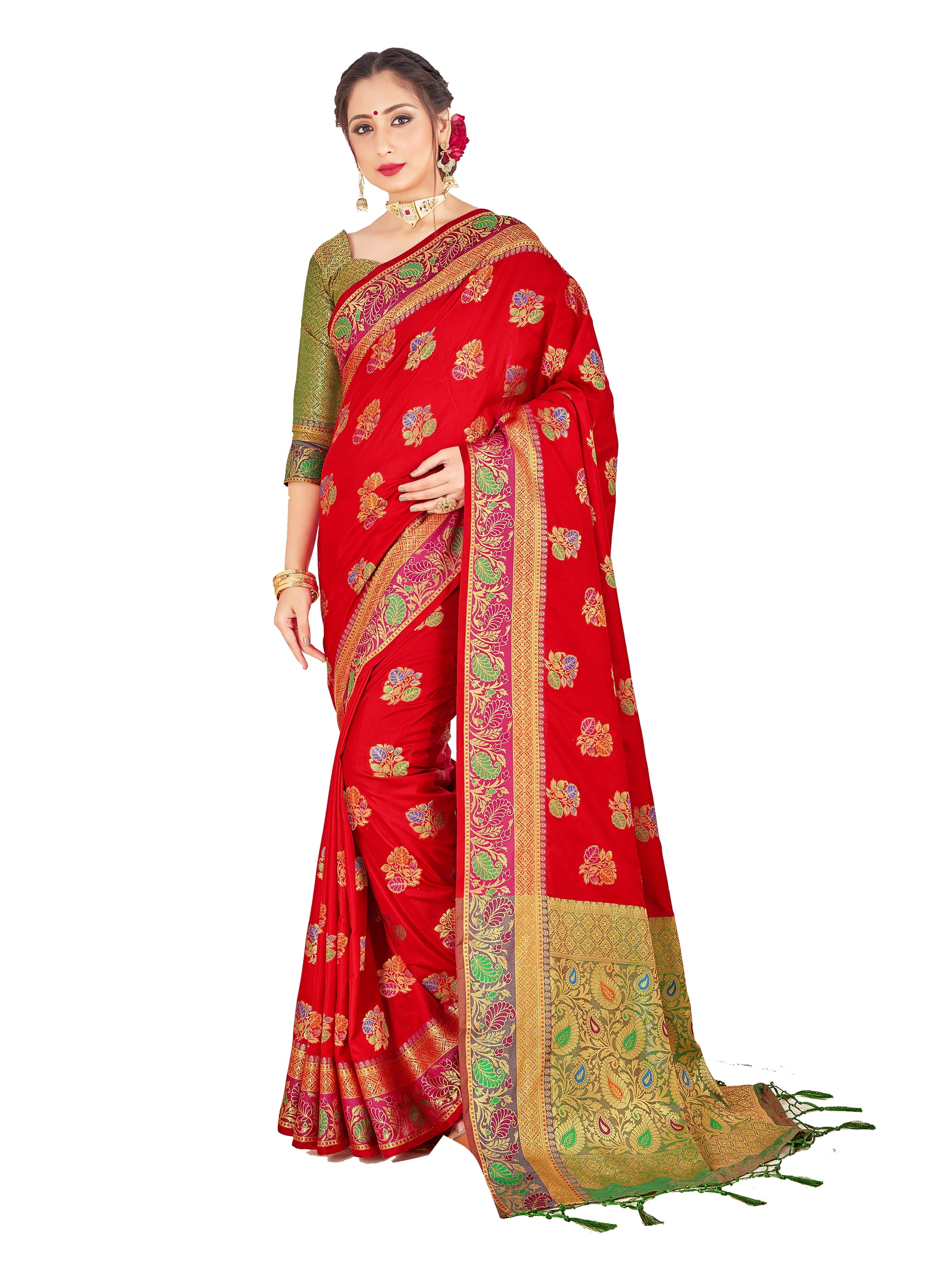 Sarees for Women Banarasi Art Silk Woven Wedding Saree - Ethnic Indian ...