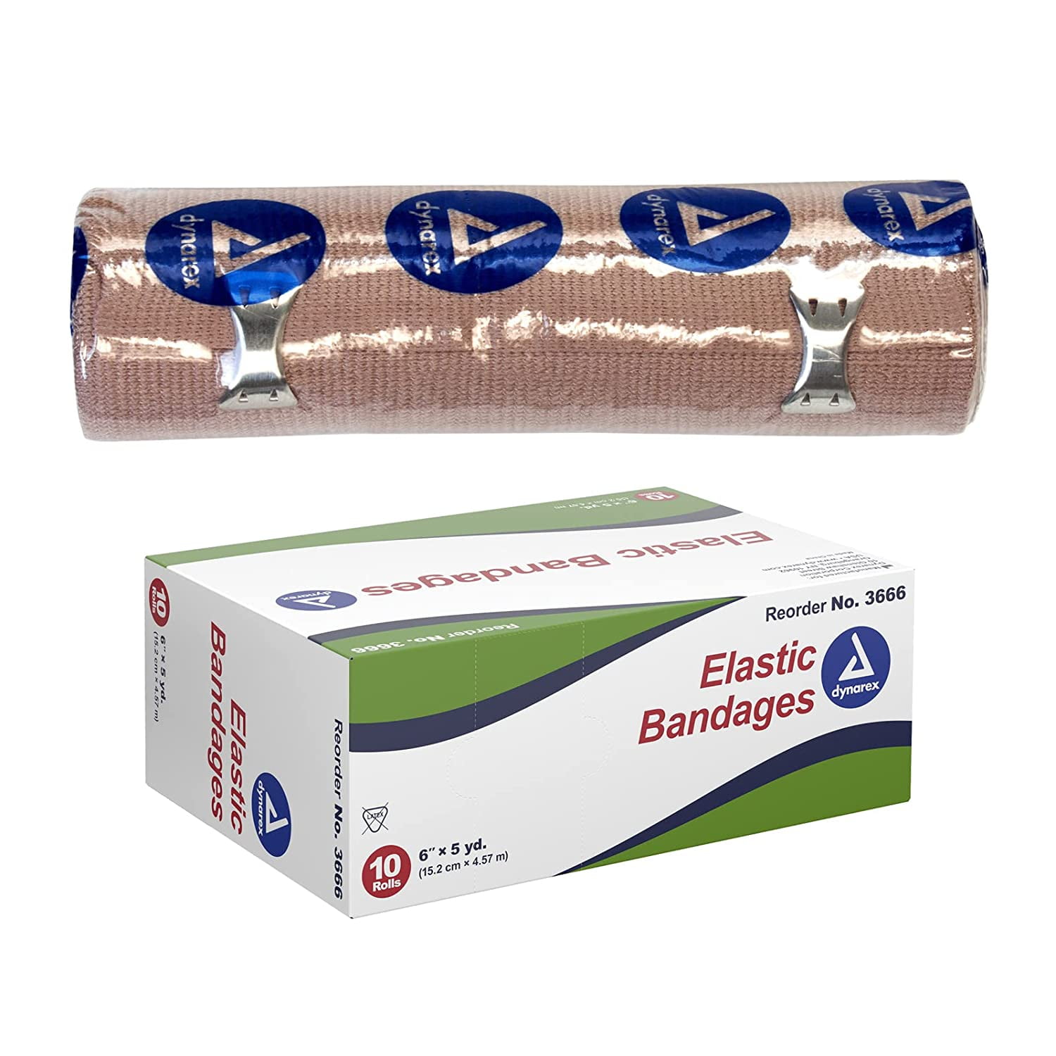Dynarex 3661 Elastic Bandage with Self-Closure 6 in. x 5yds (Box of 10 ...