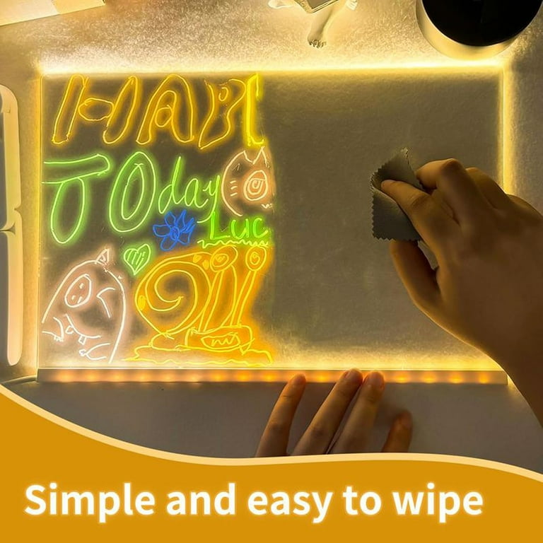 12 Color Erasable Neon Markers Drawing Board 12-Color LED Note Board ...