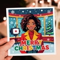 3drose, Tv Anchor Woman. Merry Christmas. Amazing Artsy Greeting Card ...