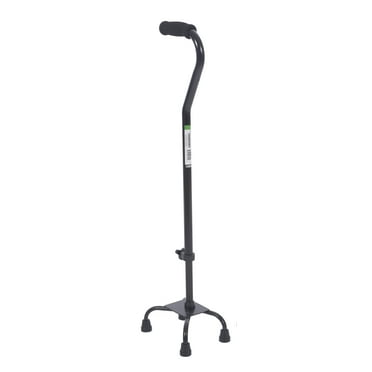 Equate Quad Walking Cane with Small Base and 4 Legs for Stability, Height Adjustable,300 lb ...