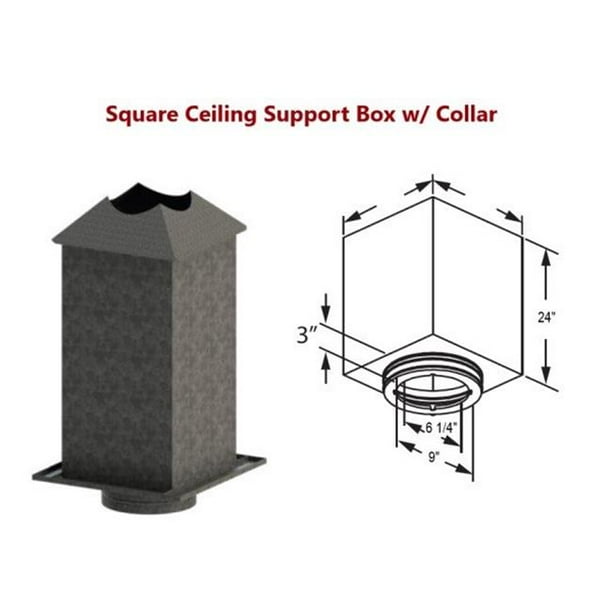 DuraVent 6DT-CS24IS 6 x 24 in. DuraTech Square Ceiling Support Box with ...