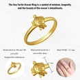 14k Yellow Gold Marine Sea Turtle Ring (Size 8) - Walmart.com