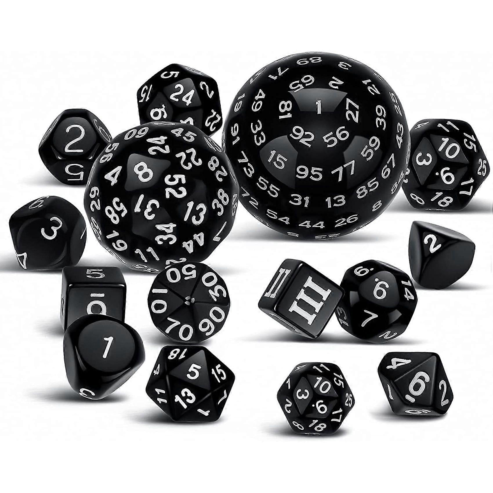 15Pieces Complete Polyhedral DND Set D3-D100 Spherical Set,100 Sides ...