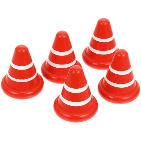 HTCM 5pcs Tiny Safety Traffic Cone Miniature Wooden Traffic Cones Road ...