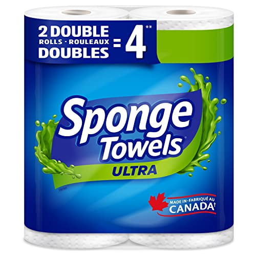 SpongeTowels Ultra Paper Towel, Choose-A-Size Sheets, 2 Double Rolls ...