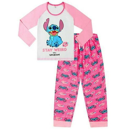 Girls Disney Lilo And Stitch Stay Weird Pink Long Sleeve Children's ...