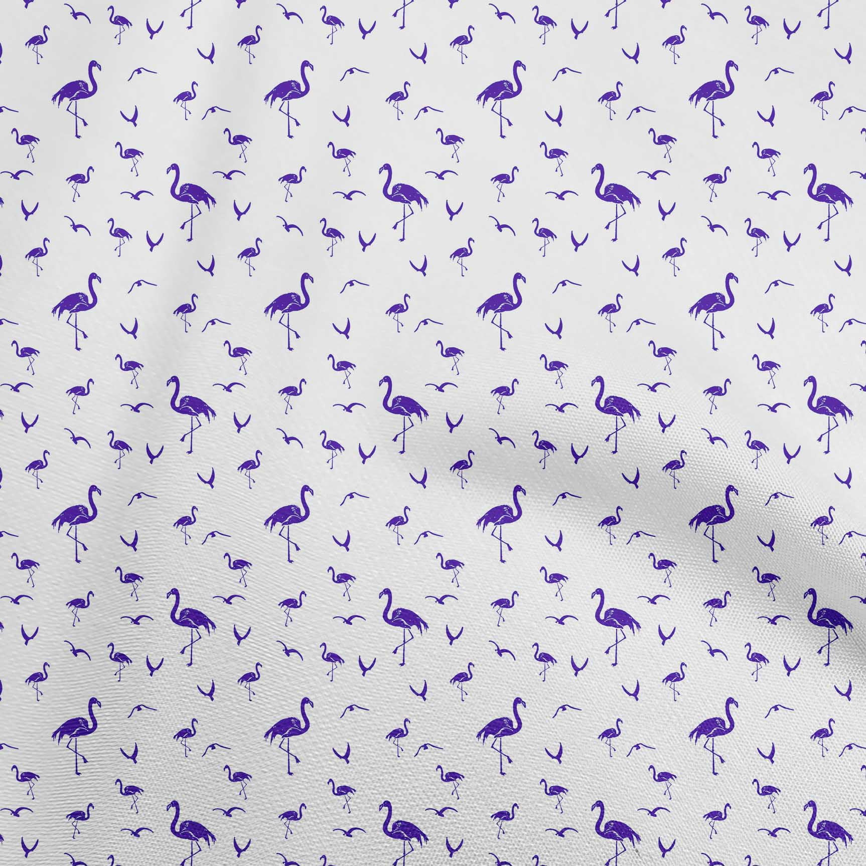 oneOone Cotton Flex Blue Fabric Flamingo Diy Clothing Quilting Fabric ...