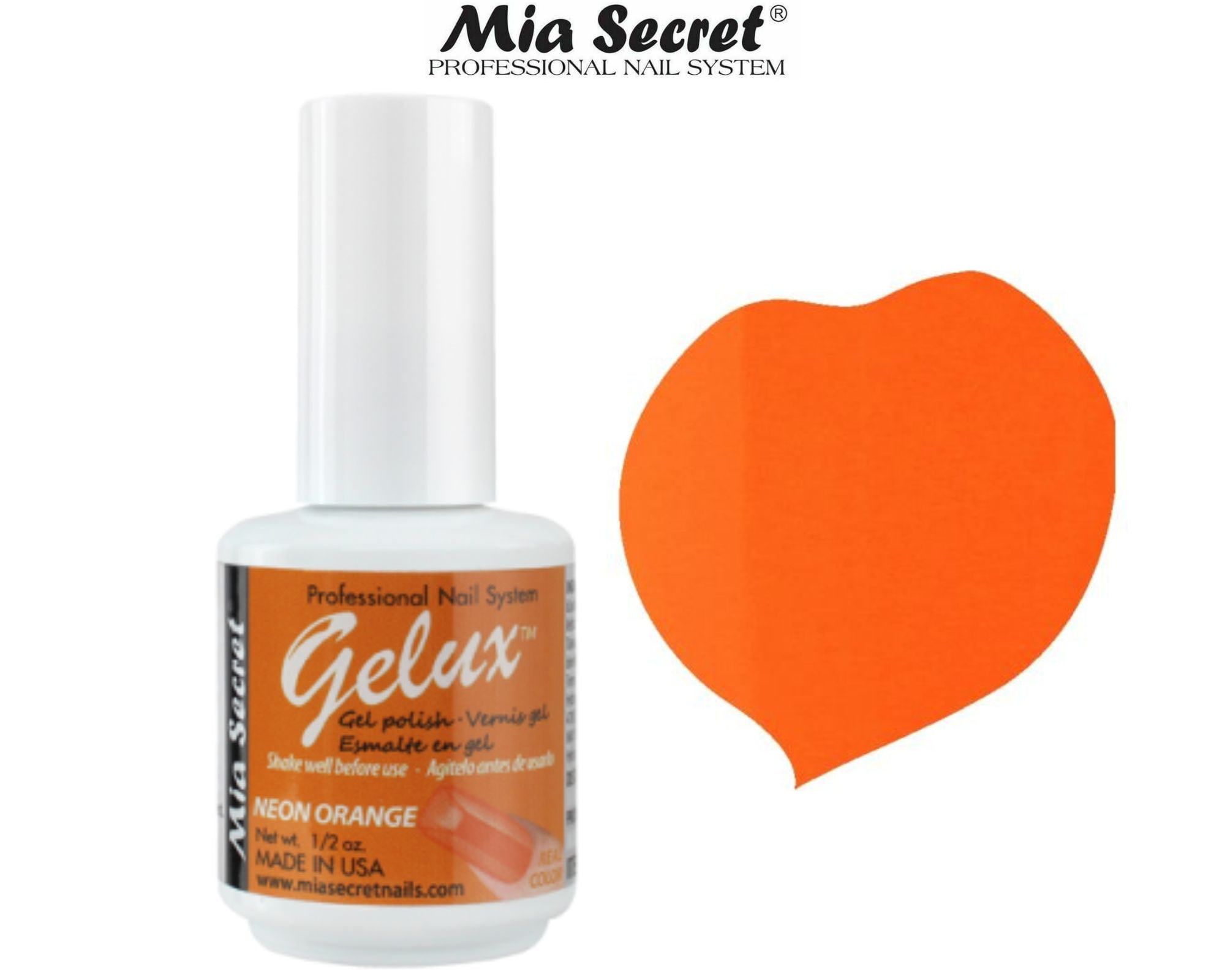 Mia Secret Gelux Gel Polish - (GP-102) NEON ORANGE - Walmart.com