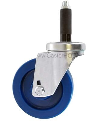 CasterHQ - 5" X 1-1/4" Swivel Caster | Blue Solid Polyurethane Wheel ...