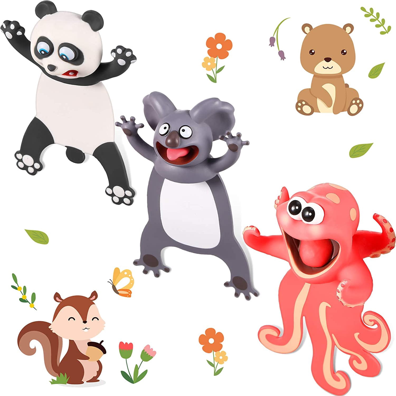 3 Pieces Ouch Bookmarks 3D Cartoon Animal Bookmarks Wacky Pals ...