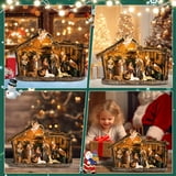Wonder Garden 12.5 INCH Lighted Nativity Set Figurines with Moss ...