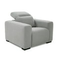 Reno Tori Power Recliner Chair, Gray Polyester, Black Low Profile Legs ...