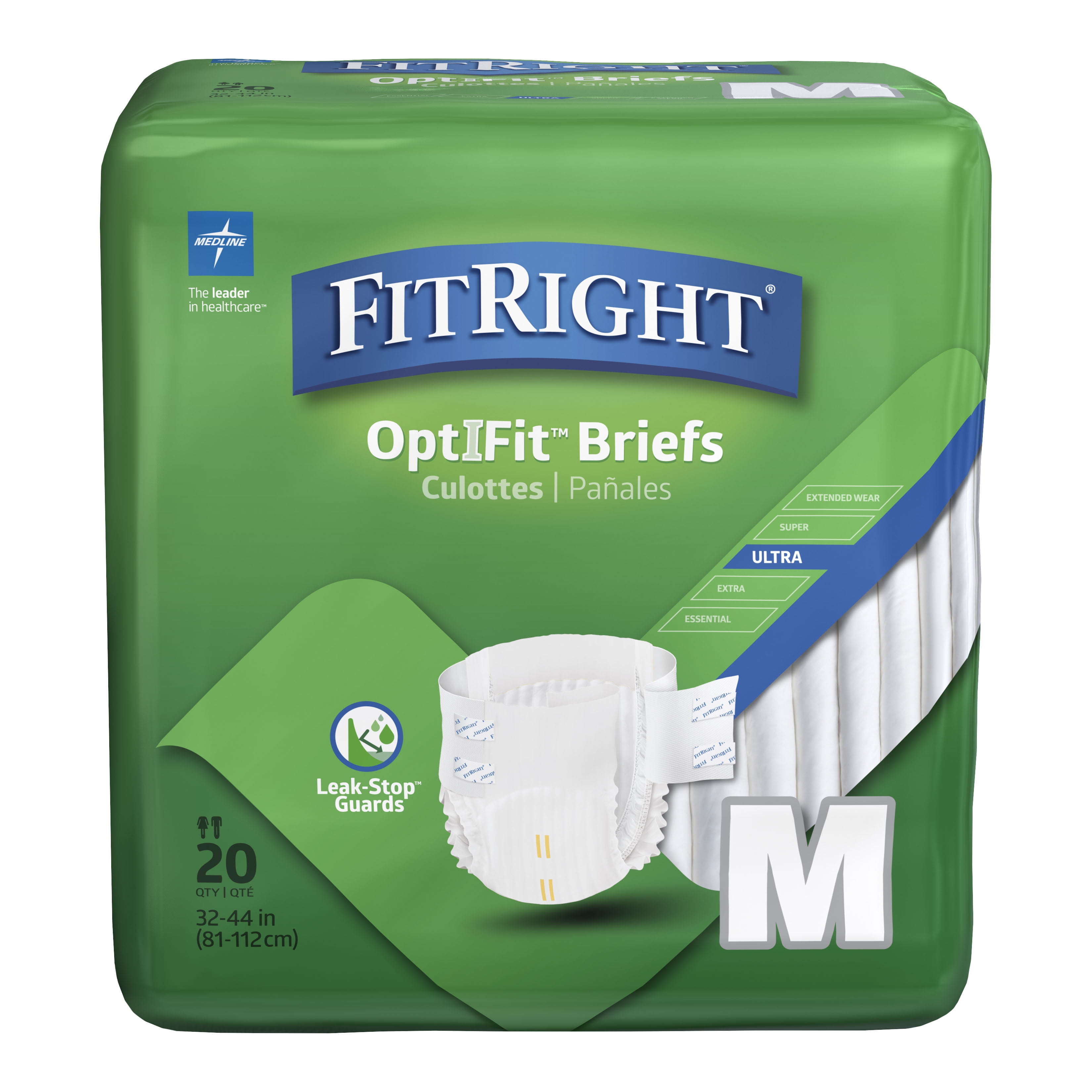 FitRight OptiFit Briefs, Ultra Absorbency, Disposable Adult Briefs with ...