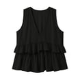Aezemi Womens Ruffle Tank Tops, Deep V Neck Sleeveless Peplum Tank Tops ...