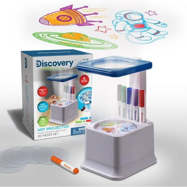Discovery Kids Art Projector with Six Dry Erase Markers and 10 Reusable ...