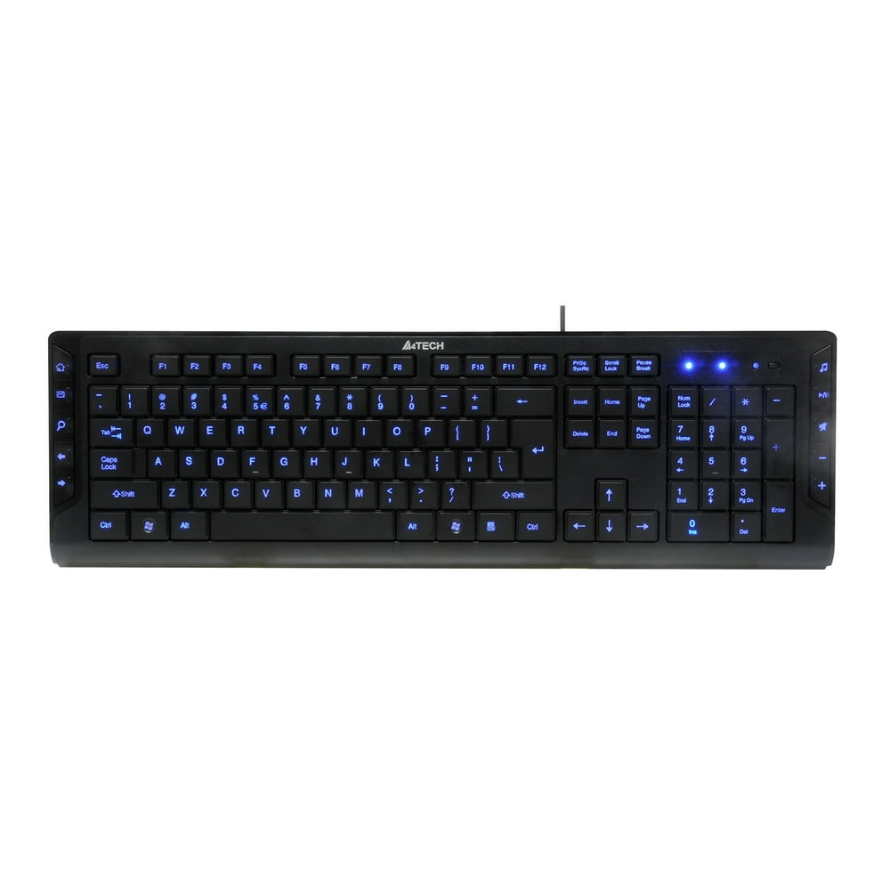 A4Tech LED Illuminated Ultra Slim Keyboard, Black - Walmart.com ...