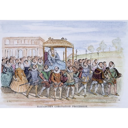Elizabeth I: Coronation. /Nthe Coronation Procession Of Queen Elizabeth ...