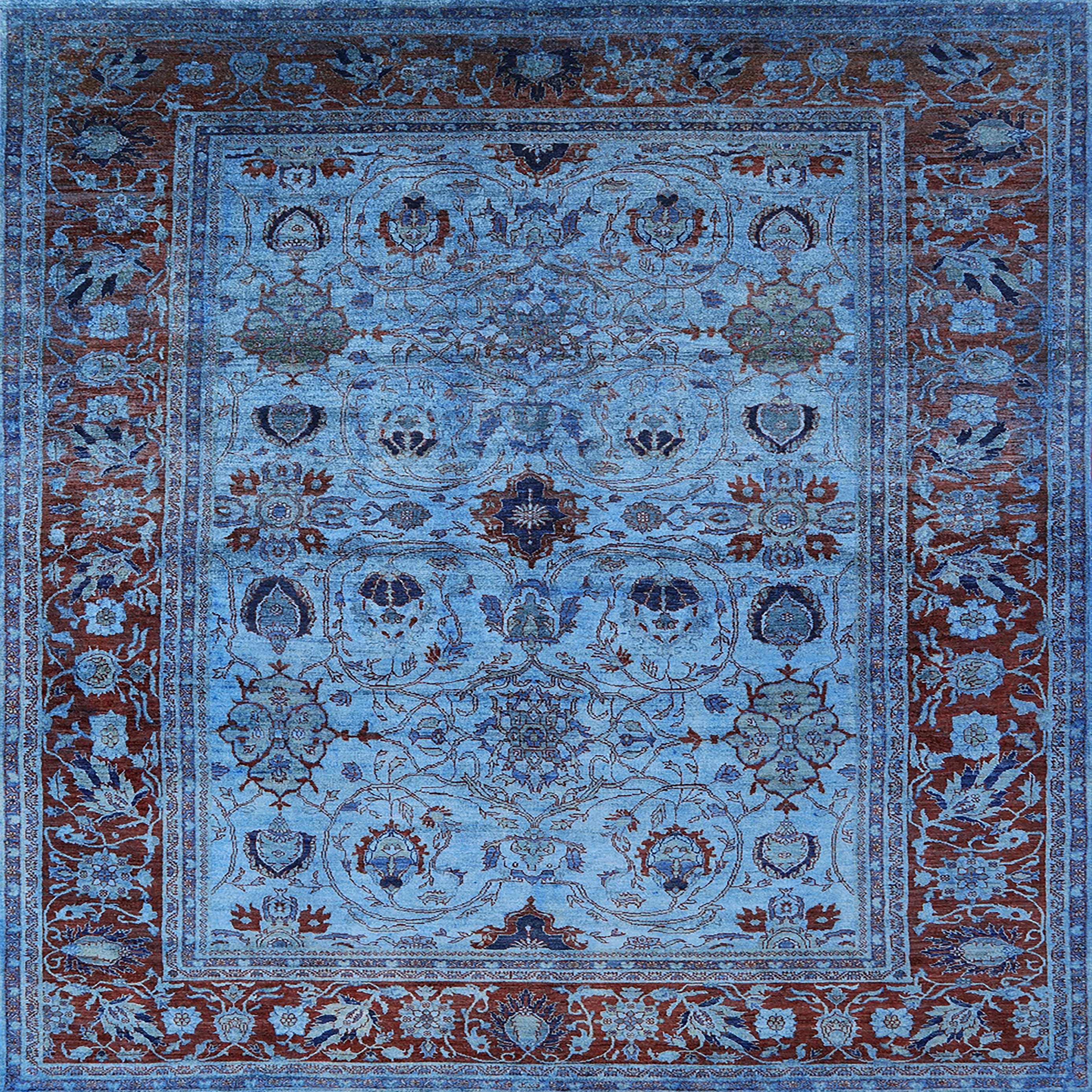 Ahgly Company Indoor Square Mid-Century Modern Purple Oriental Area ...