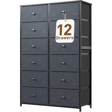 "EnHomee Wooden Standing Compact Chest, Tall Dresser for Bedroom with ...