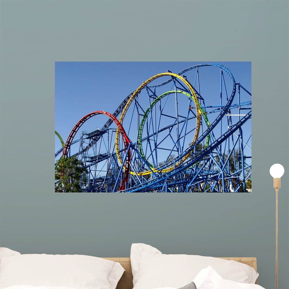 Loop Dee Loop Rollercoaster Wall Mural Decal Sticker, Wallmonkeys (36 ...