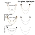 6Pcs 6 Styles Alloy Hanging Chains Collar Pins Tie Clips Plastic ...