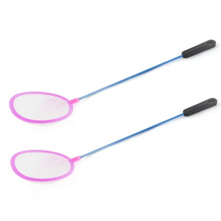 Aquarium Plastic Round Frame Meshy Fish Betta Landing Net 7cm Dia 2pcs ...