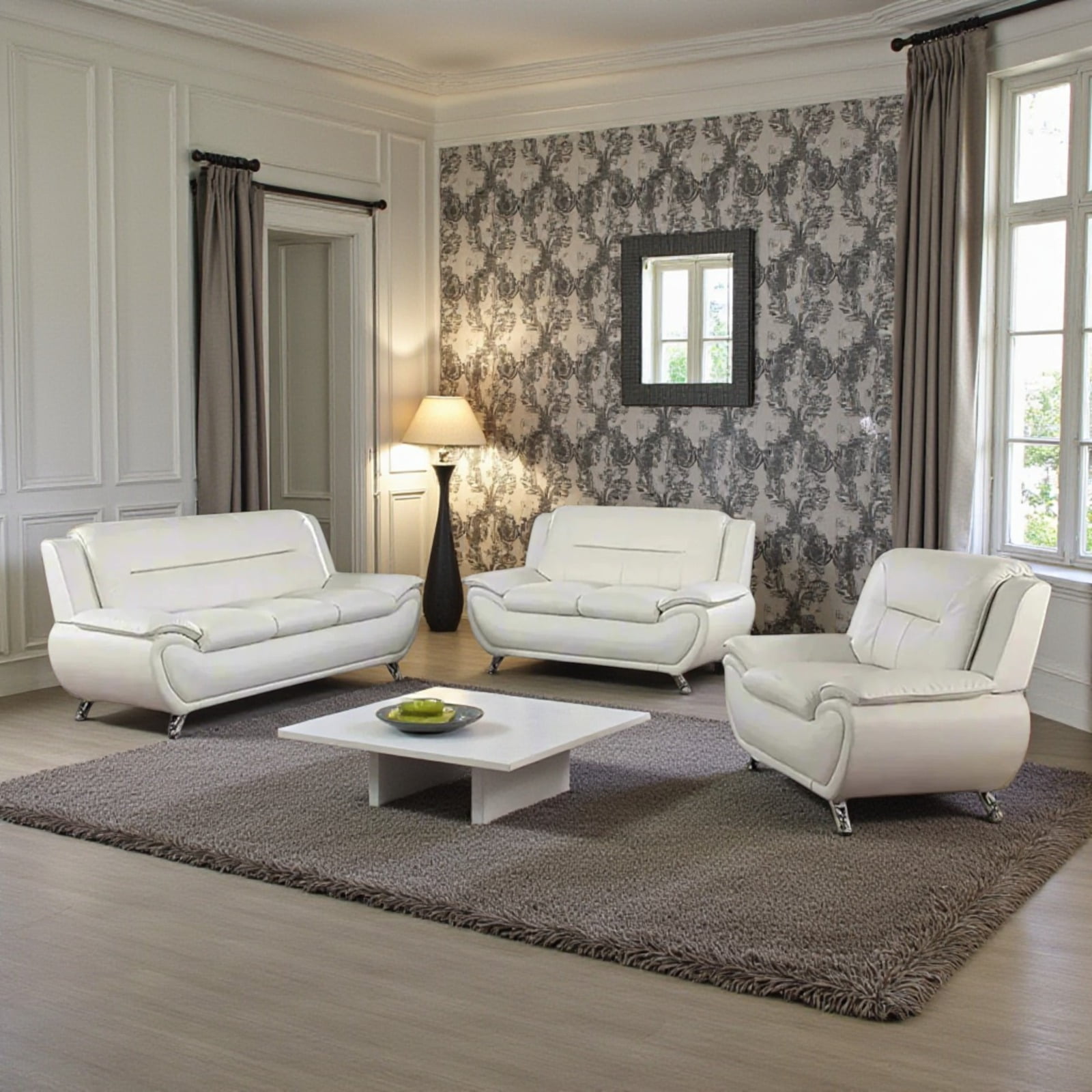 Click here for Cosmic Homes Gilan 3-Piece Faux Leather Living Roo... prices