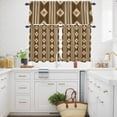 Brown Southwestern Kitchen Curtains and Valances Set, Aztec Diamond ...