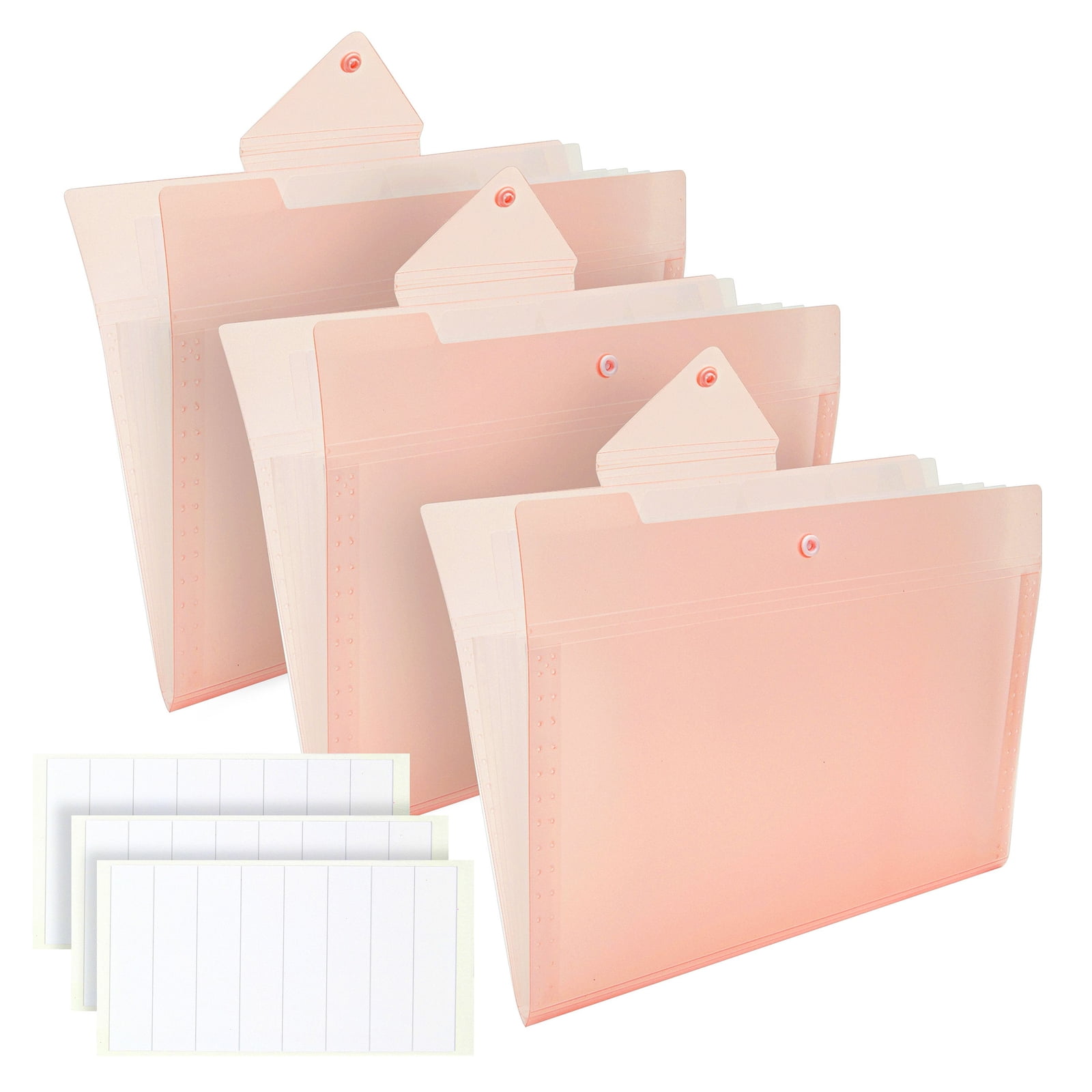 3 Pack Expanding File Folder, Pocket Document Organizer with Snap ...