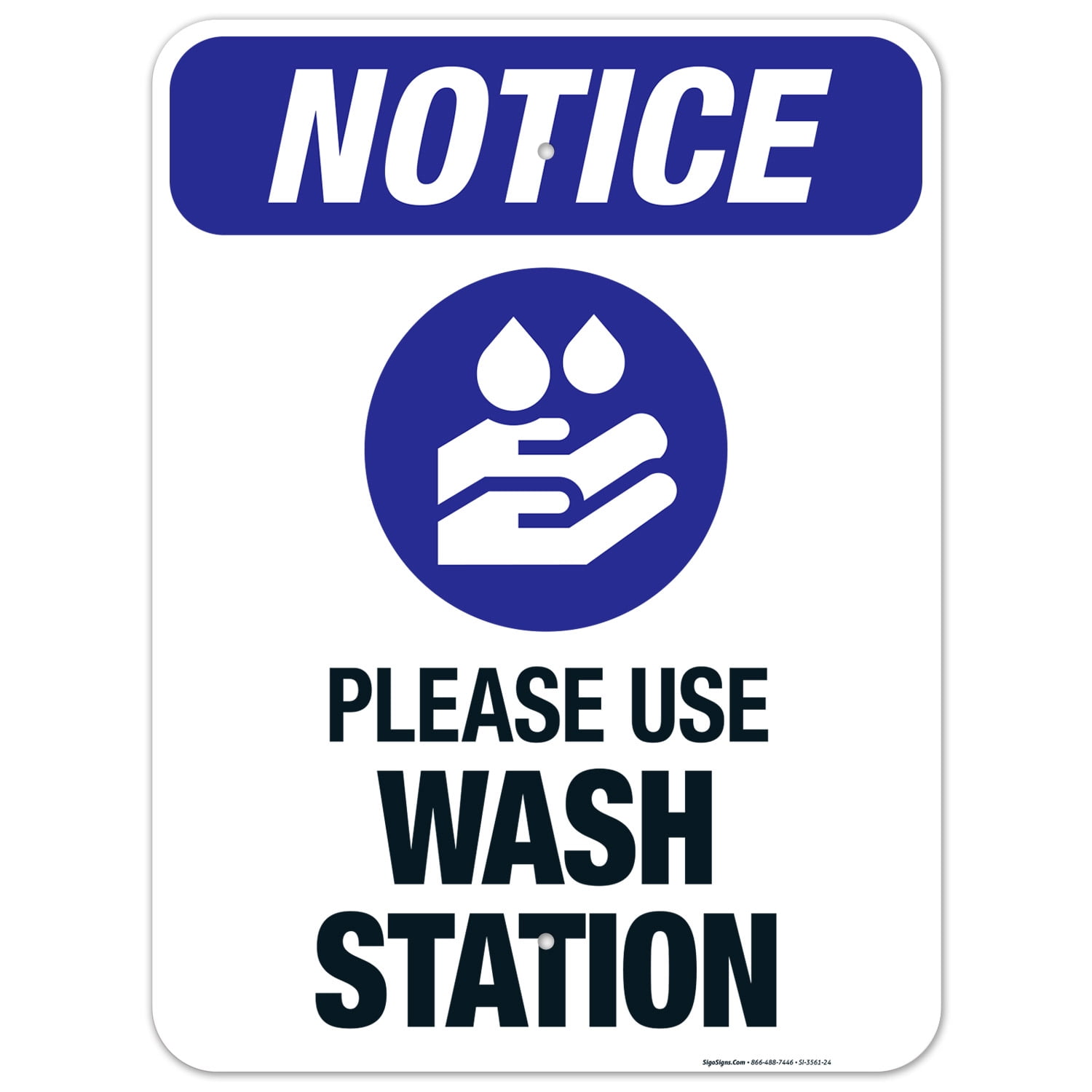 Please Use Wash Station Sign, OSHA Notice Sign, 18x24 Aluminum ...
