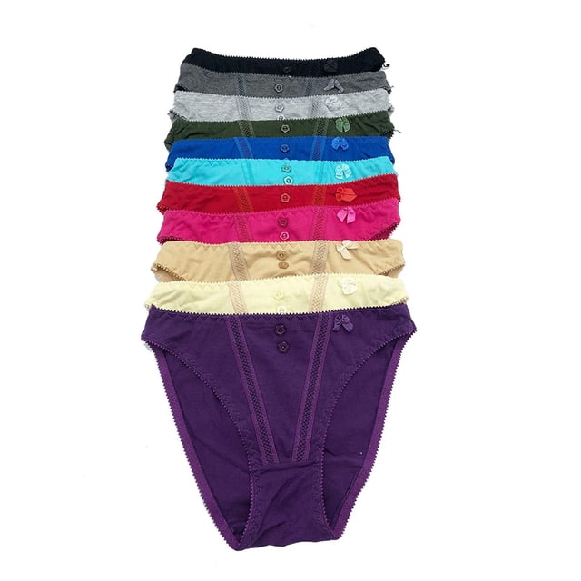 12 pieces Women Adult Hi-Cut Bikini Underwear Tanga Panty S to XL ...