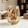 CVLNCYCLING Stemless Wine Glass Religious, Lamb Grape Gold Art Glass ...